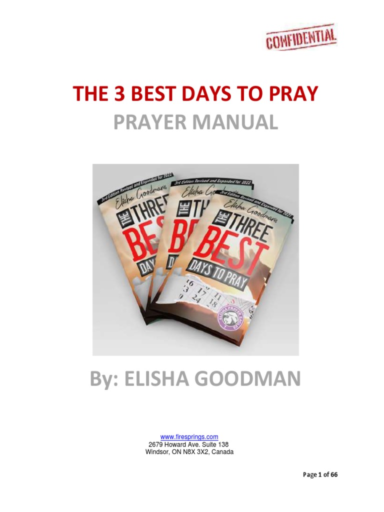 3 Best Days To Pray | PDF | Prayer | Confession (Religion)