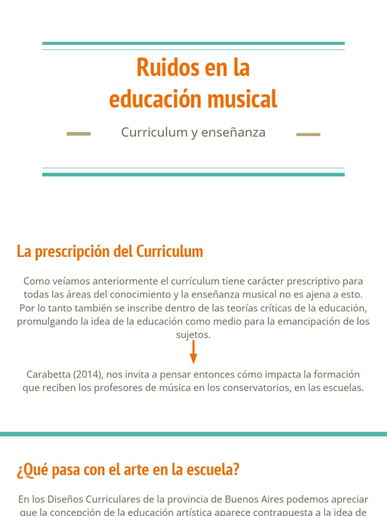 Educación Artística - Ruidos en La Educación Musical | PDF