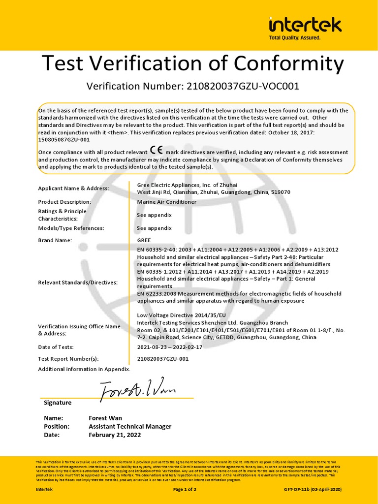 VOC Compliance Verification | PDF