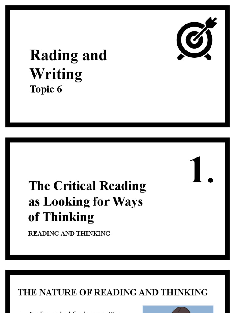 RW Topic 6 - Critical Reading and Thinking | PDF | Thought | Critical ...