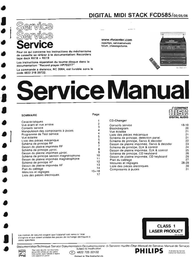 Philips FCD 585 Service Manual | PDF
