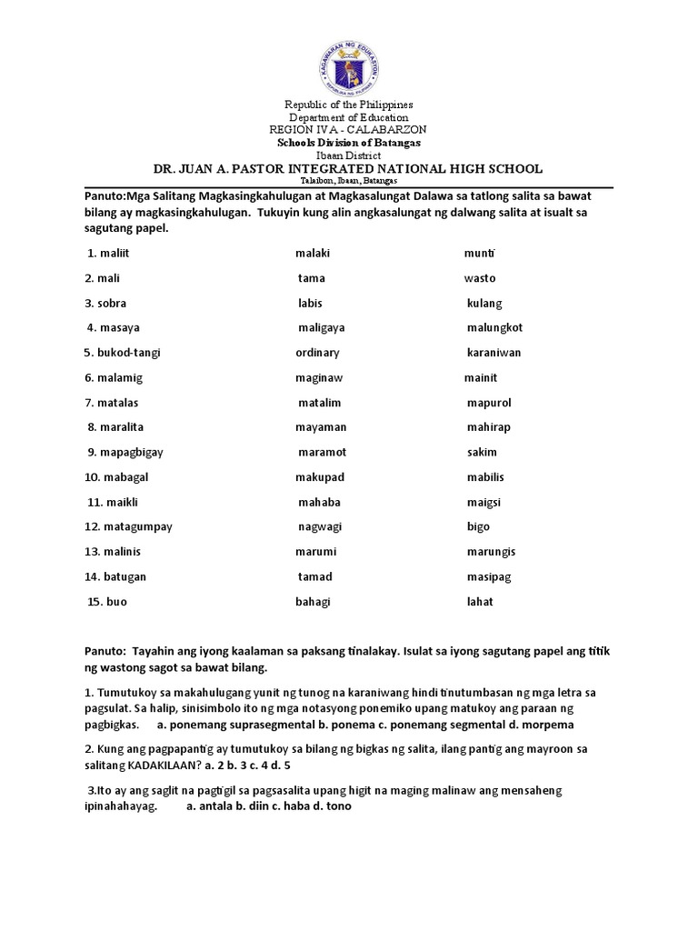 Long Quiz-Ponema | PDF