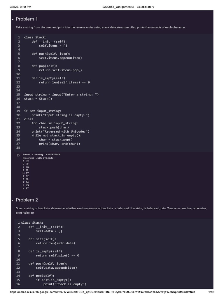 Cse203 Assignment 2 Colaboratory Pdf Queue Abstract Data Type Computing