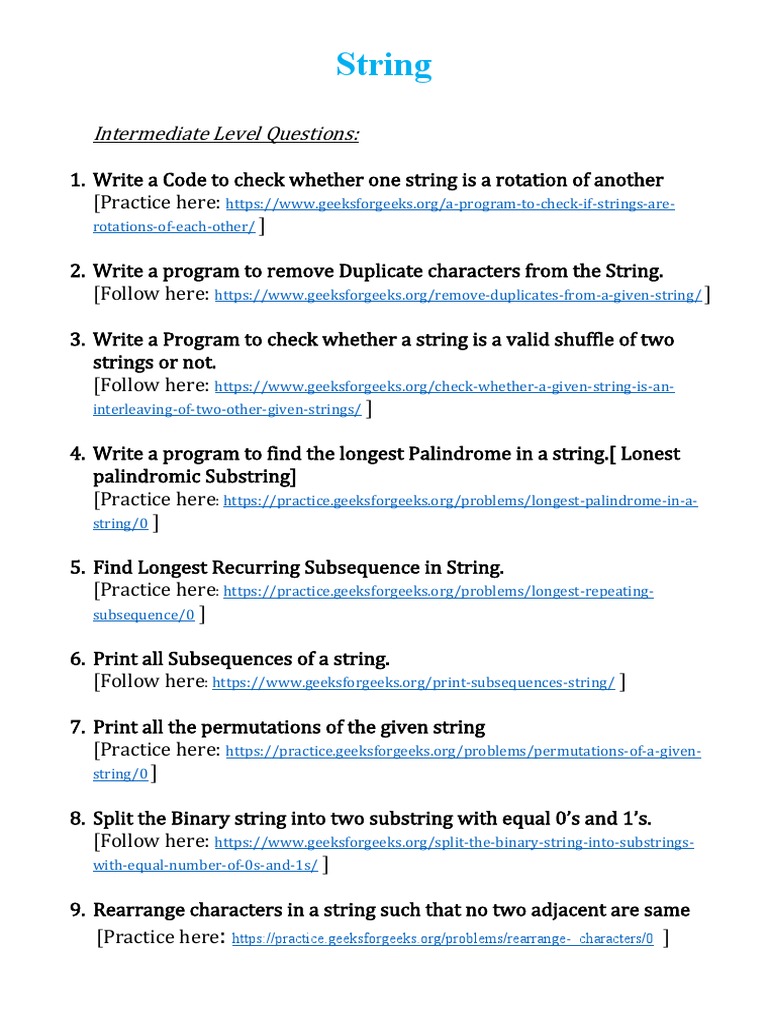 String Intermediate Pdf Pdf String Computer Science Algorithms