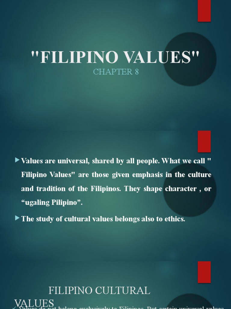CHAPTER 8 - Filipino Values | PDF | Morality | Integrity