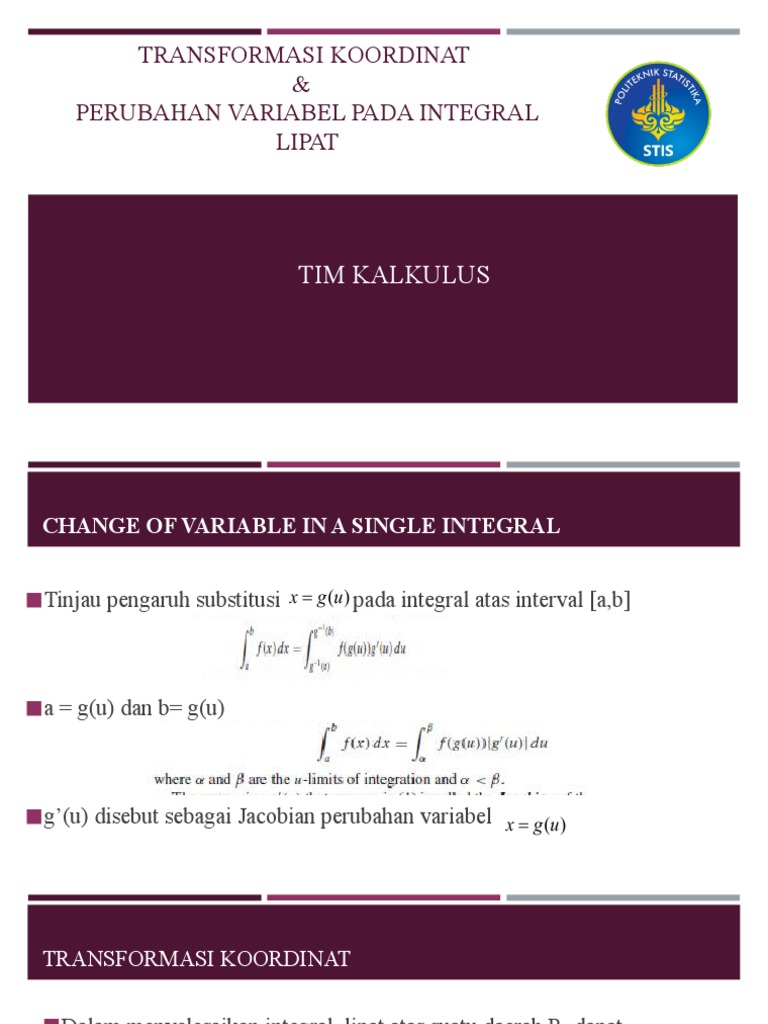 Pertemuan 13 - Integral Dengan Transformasi Koordinat | PDF