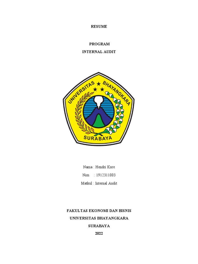 Audit Program - Internal Audit - Kelompok 5 | PDF