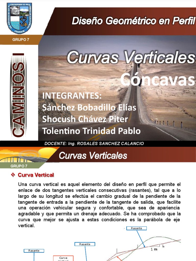 Diseño de Curvas Verticales Cóncavas | PDF | Curva | Pendiente