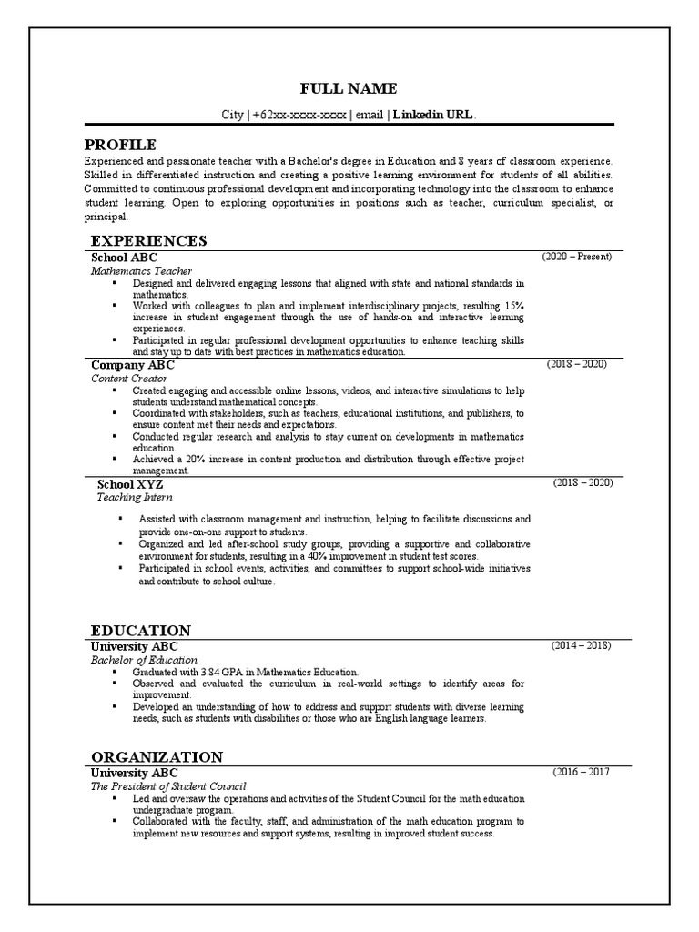 Template CV 2023 | PDF | Teachers | Cognitive Science