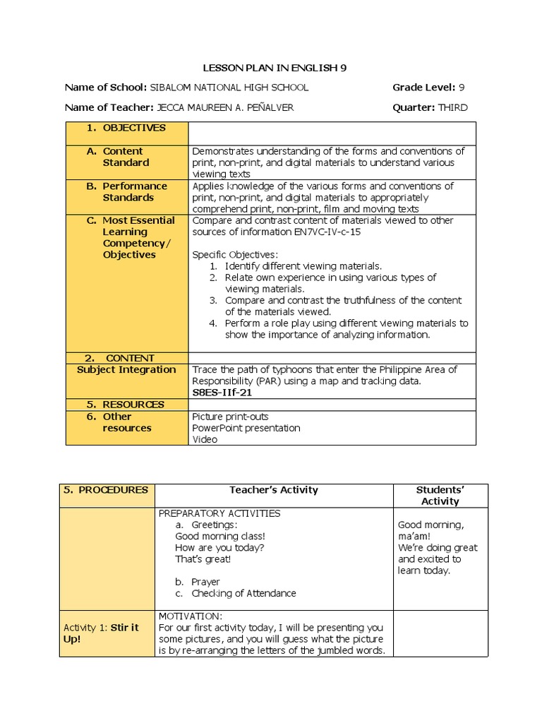 Intern Week3 Lesson Plan-Determining The Truthfulness of Ideas ...