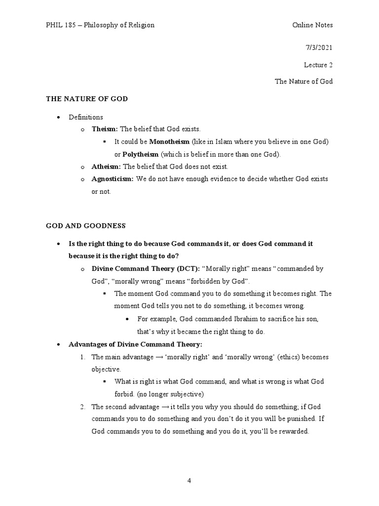 Chapter 2 The Nature of God-Week 2 | PDF | Socrates | God
