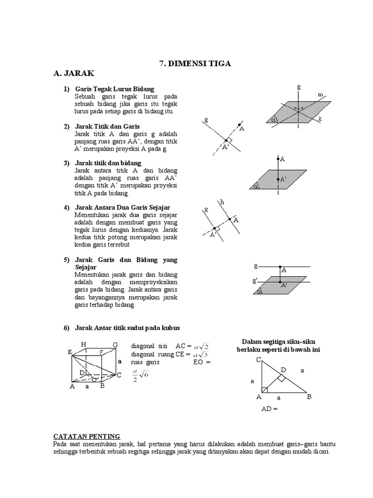 Jarak dan Sudut dalam Dimensi Tiga | PDF