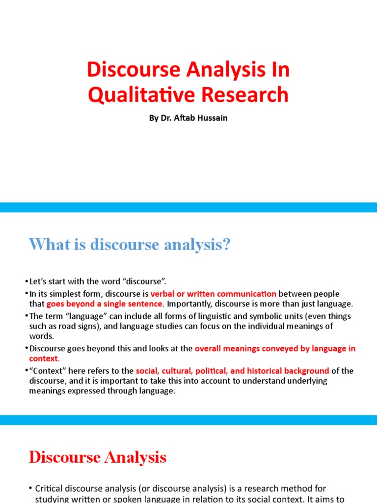 Discourse Analysis | PDF | Discourse | Analysis