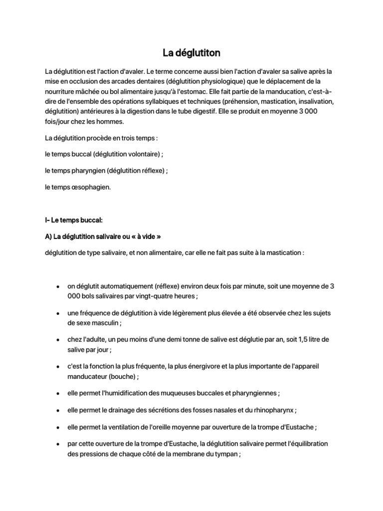 Mécanismes de la déglutition humaine | PDF | Anatomie humaine | Anatomie