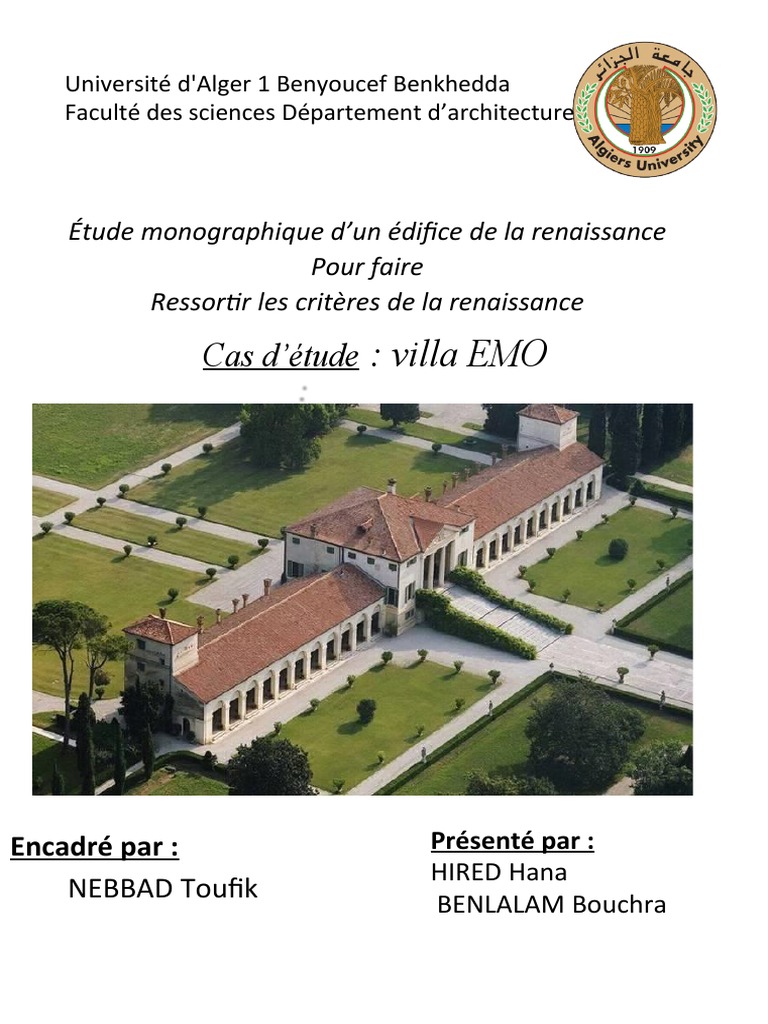 Étude de la Villa Emo de Palladio | PDF | Conception architecturale ...