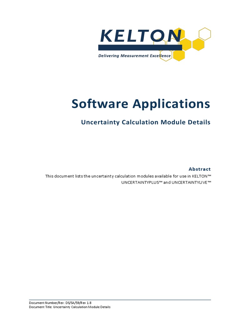 Uncertainty Calculation Module Details | PDF | Density | Flow Measurement Uncertainty Calculation Module Details | PDF | Density | Flow Measurement