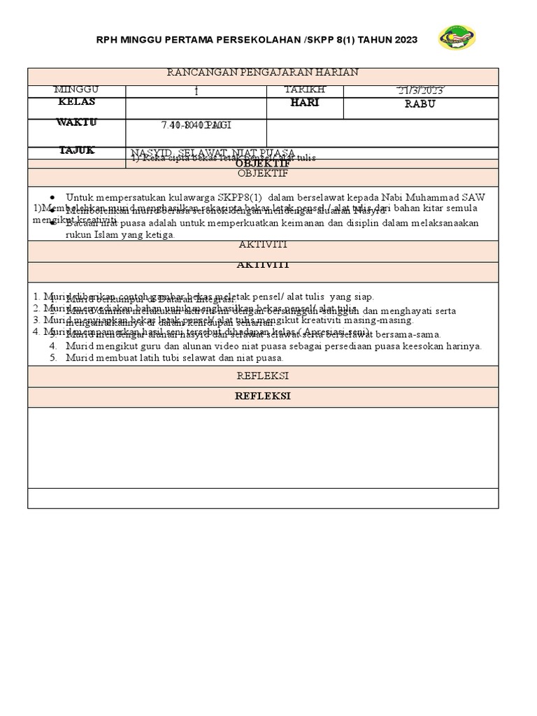 RPH THP 2 Rabu | PDF