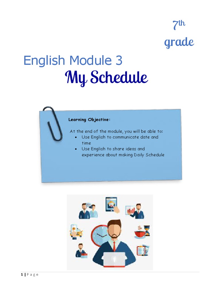 7th Grade English: Daily Schedule Module | PDF | Language Arts & Discipline