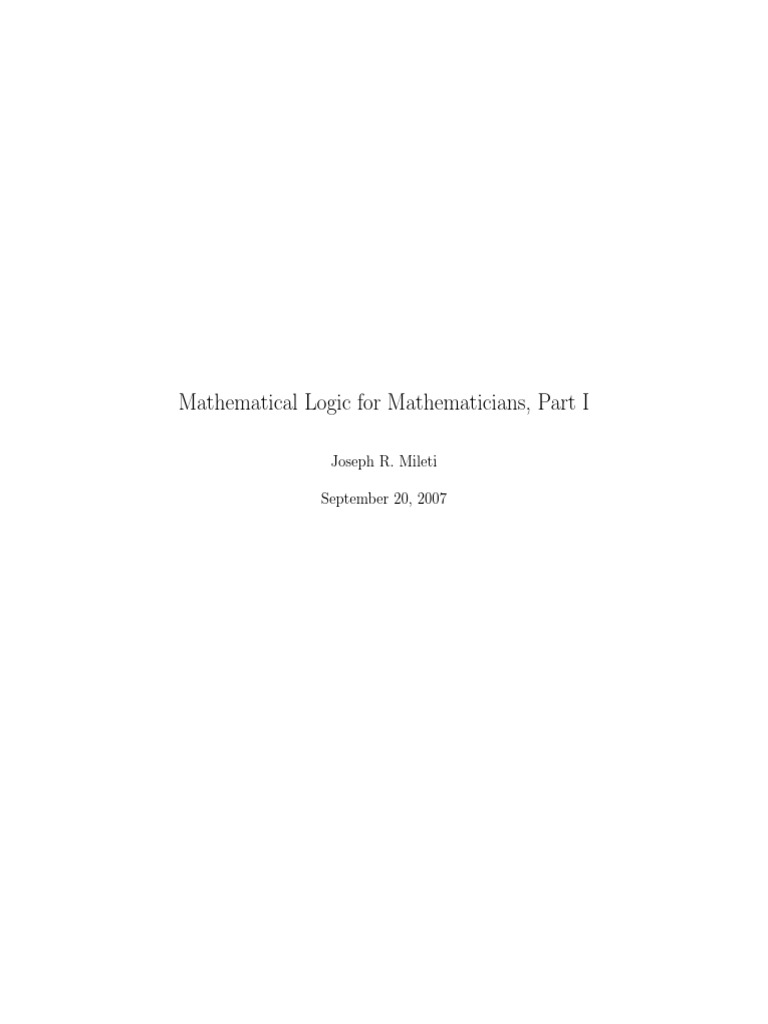 Mathlogicp1 PDF | PDF | Logic | Mathematics