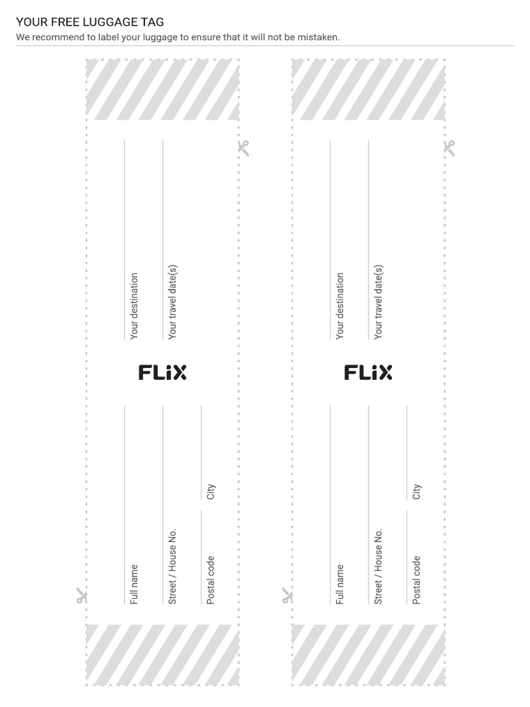 Luggage Tag - Flix-1 PDF | PDF