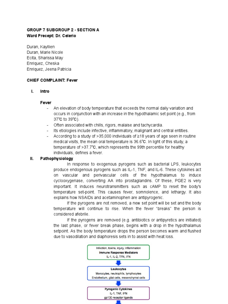 Group 7 - Subgroup 2 Chief Complaint | PDF | Fever | Infection