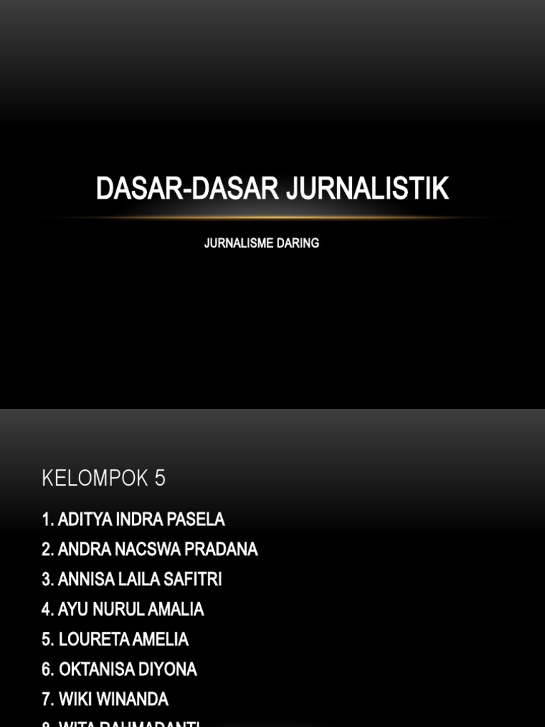 Ppt. Dasardasar Jurnalis | PDF | Komputer