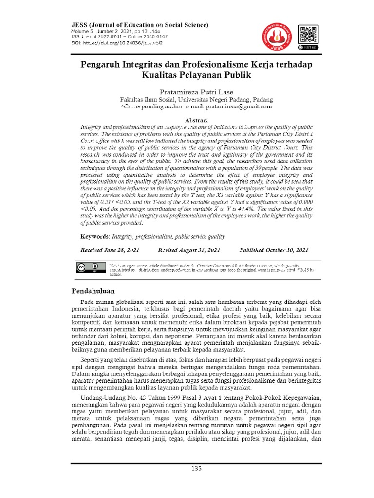 Dimensi Profesionalisme | PDF