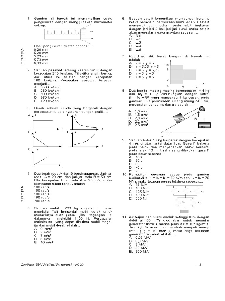 Latihan UN Putaran 3 | PDF | Sains & Matematika