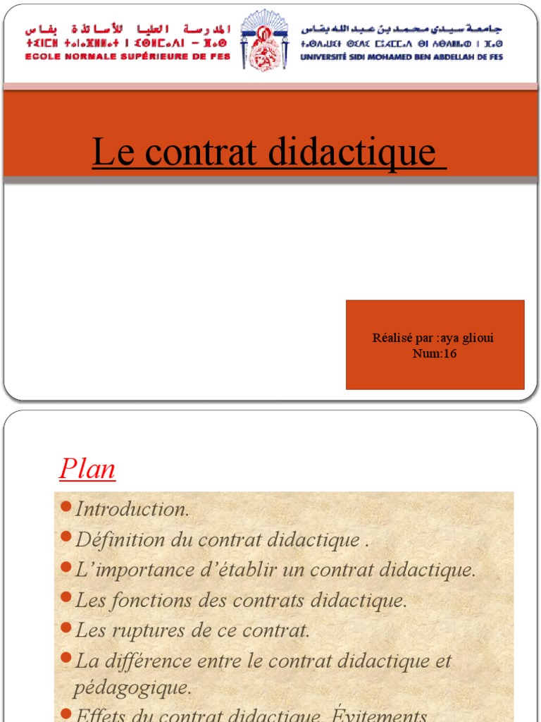 Contrat Didactique | PDF | Pédagogie | Apprentissage