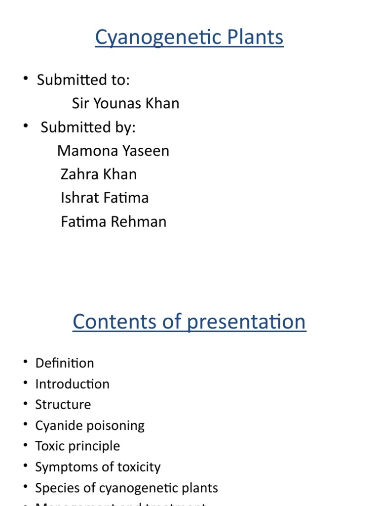 Cyanogenetic Plants | PDF | Cyanide | Clinical Medicine