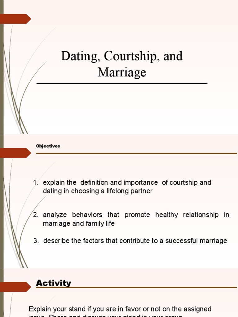 Health 8 Lesson 4-Dating, Courtship, and Marriage | PDF | Courtship ...