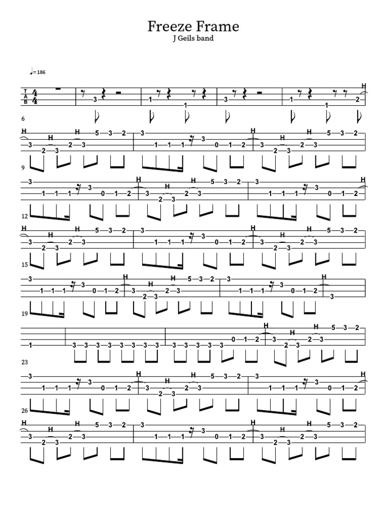 J. Geils Band - Freeze Frame (Bass) PDF | PDF