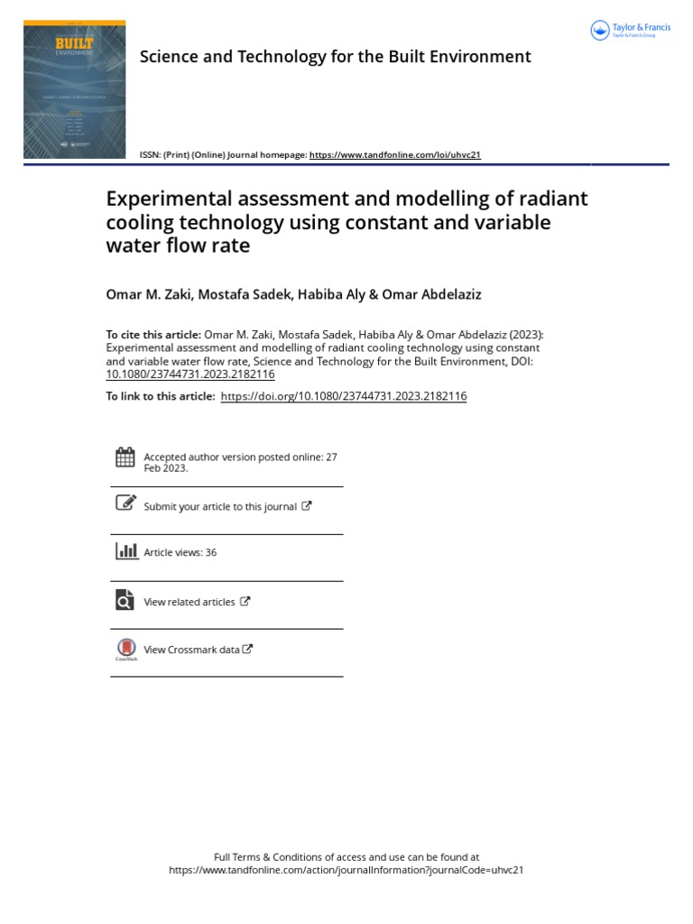 Experimental Assessment and Modelling of Radiant Cooling Technology ...