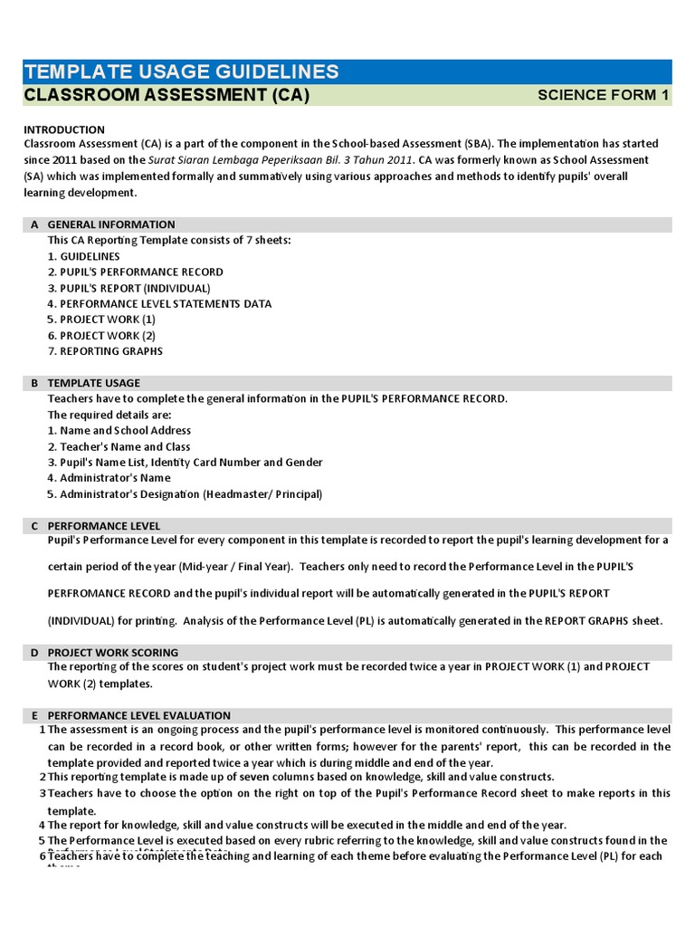 Templat Pelaporan PBD KSSM Sains DLP Tingkatan 1 | PDF | Scientific ...