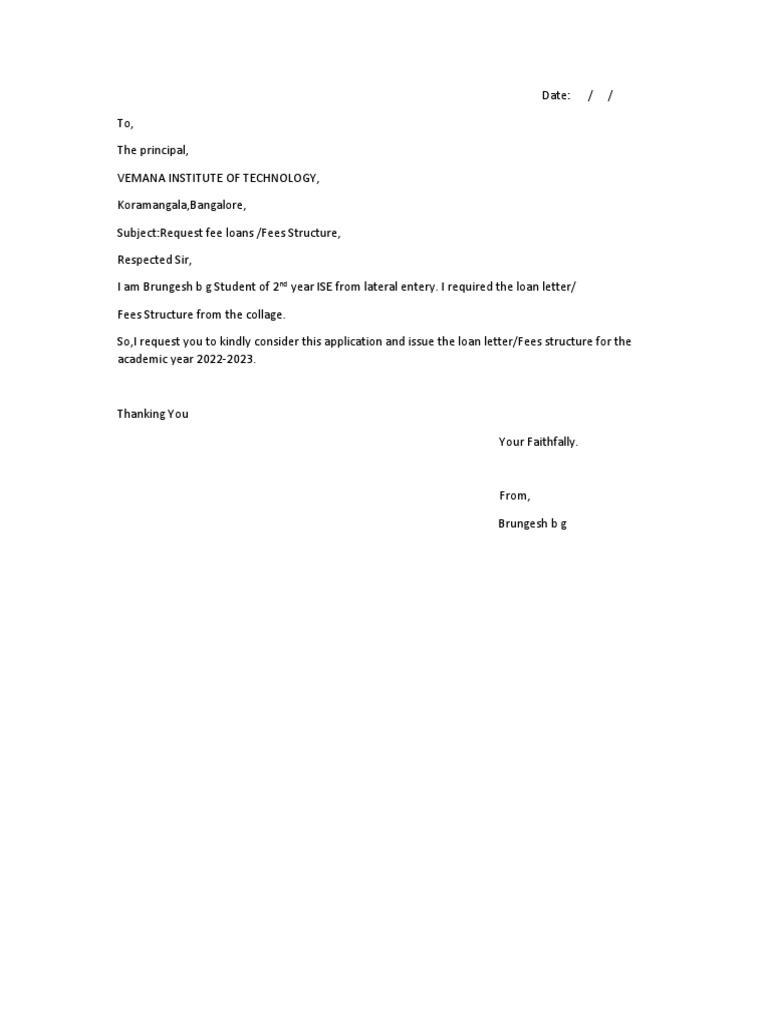 Loan Letter PDF | PDF