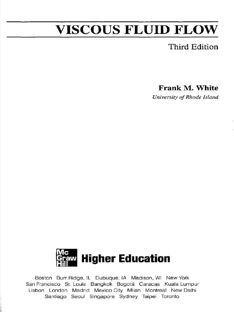 Viscous Fluid Flow Frank M White Third Edition Compress Pdf Pdf Turbulence Fluid Dynamics