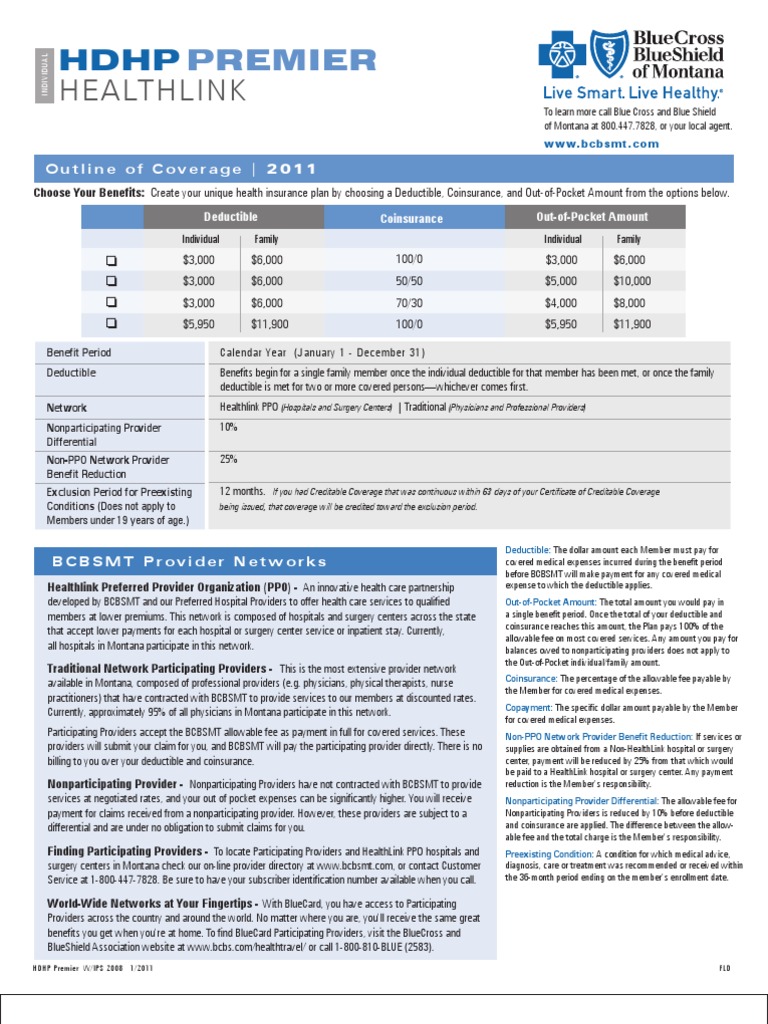 Bcbs HDHPPremier | PDF | Deductible | Physical Therapy