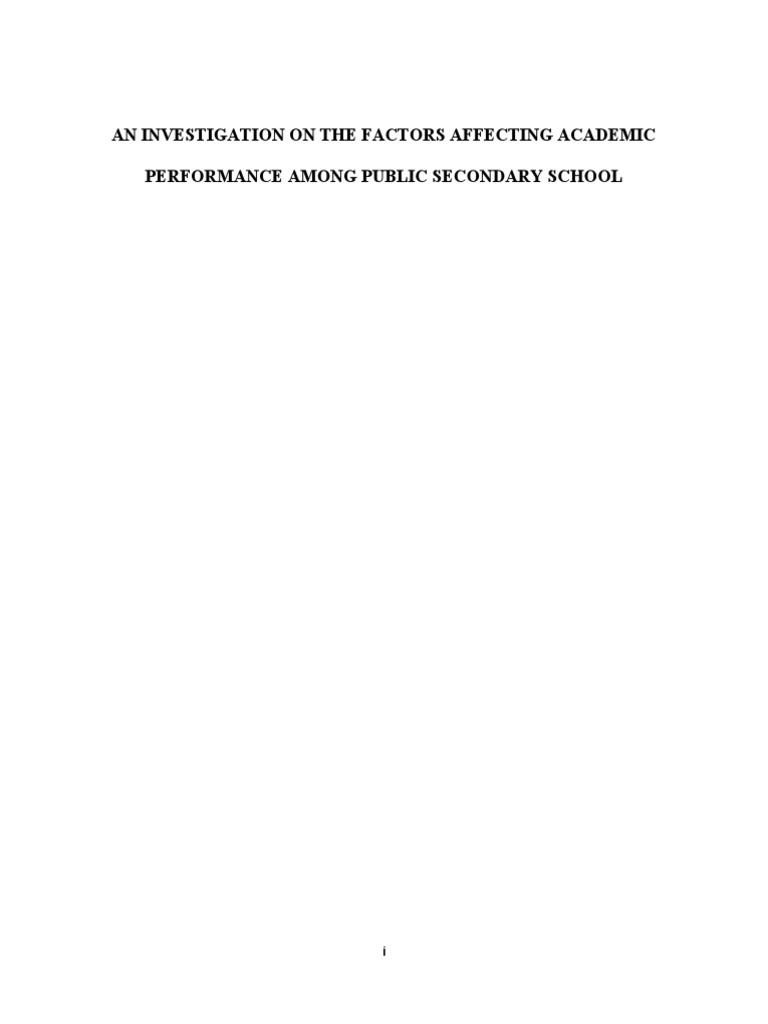 Factor Affect Student Academic Performance Updated | PDF | Schools ...