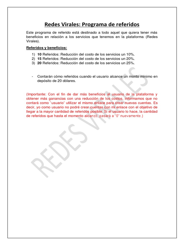 Programa de Referidos: Beneficios | PDF