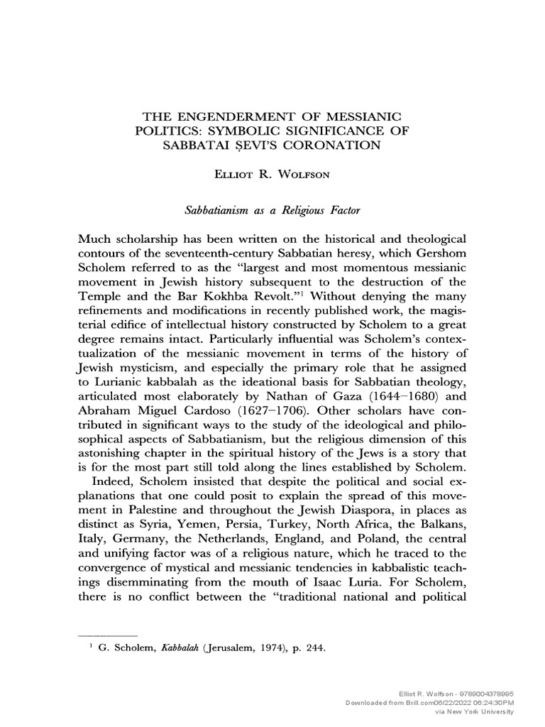 engenderment of messianic politics | PDF | Kabbalah | Religious Belief ...