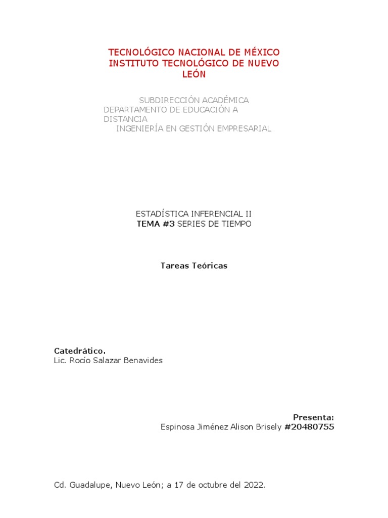 Tarea Teórica - U3 - Est. Inferencial II - Espinosa Jiménez | PDF ...