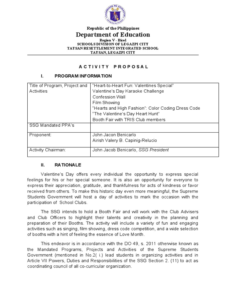 VAlentines Day Proposal | PDF