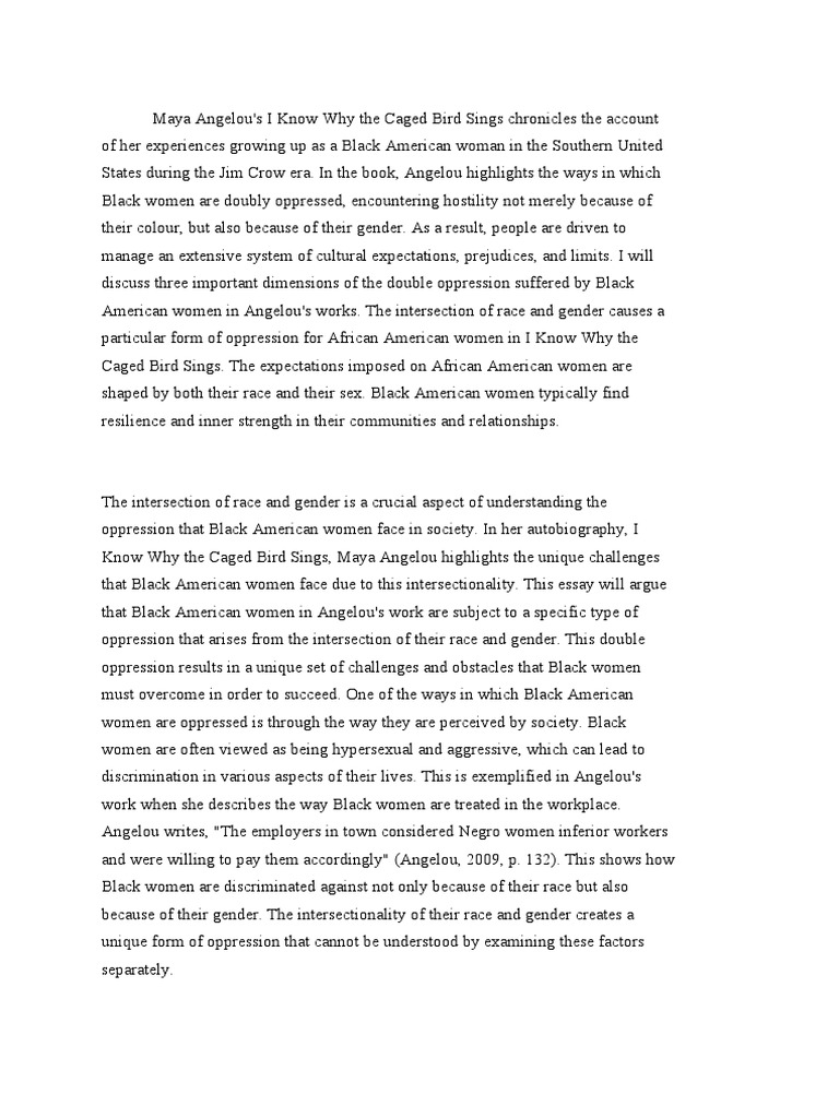 I Know Why Cage Bird Sing | PDF | Intersectionality | Psychological ...