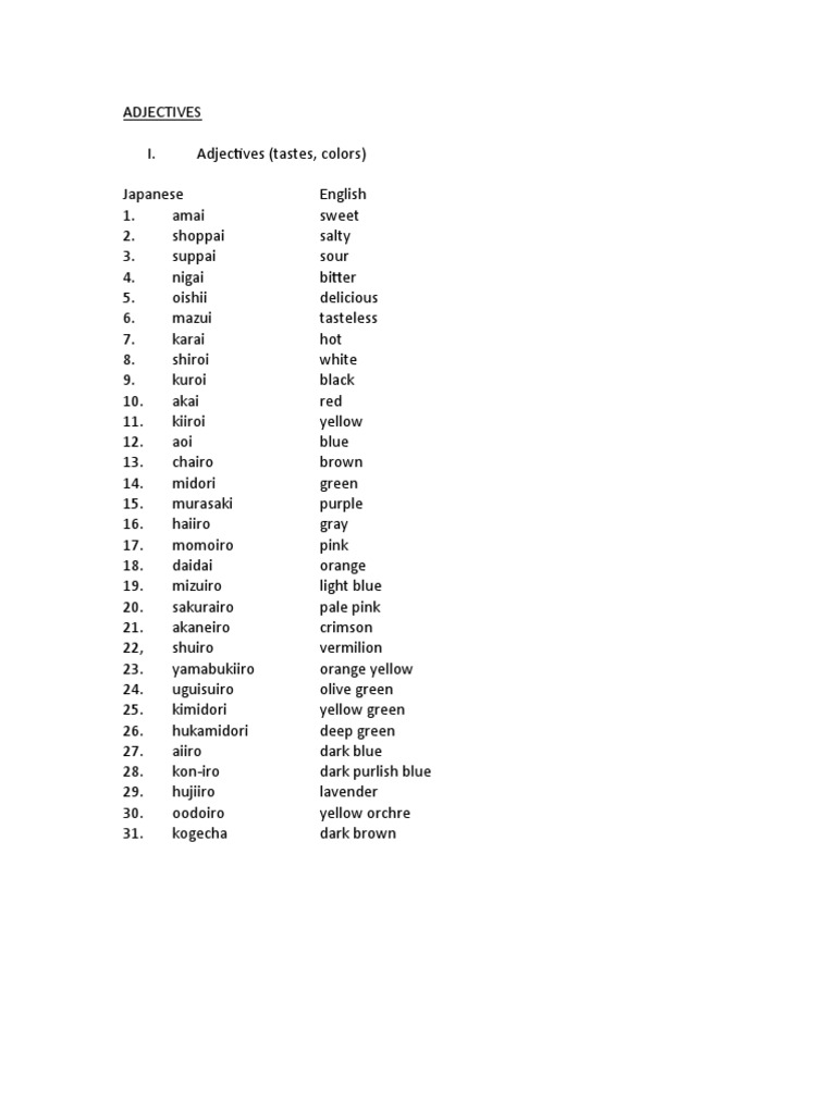 General Vocabulary 2 Adjectives | PDF | Vision | Artistic Techniques