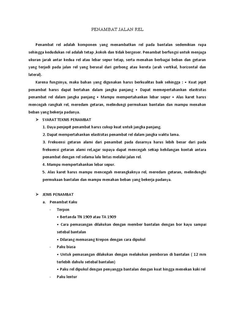 Penambat Jalan Rel | PDF