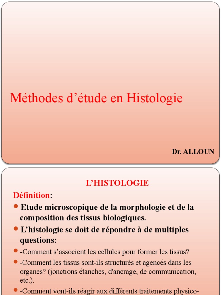 TD1 Histo 2c Méthodes D Étude en Histologie | PDF | Histologie | Biopsie