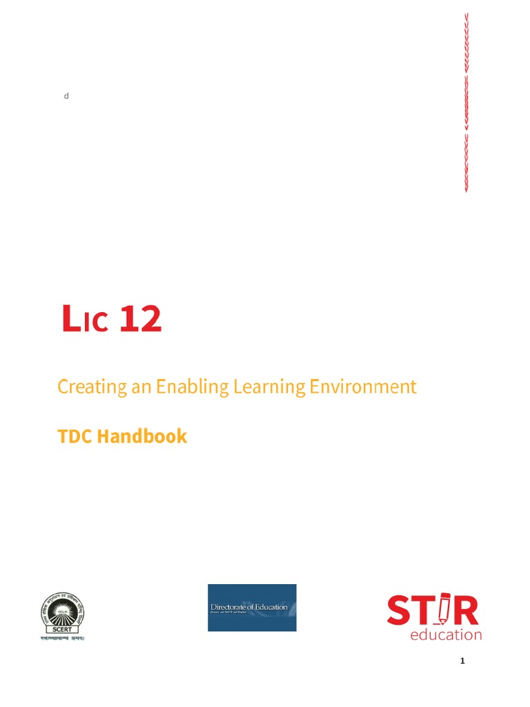 TDC Handbook - LIC 12 - Creating An Enabling Learning Environment - Final Version PDF | PDF ...