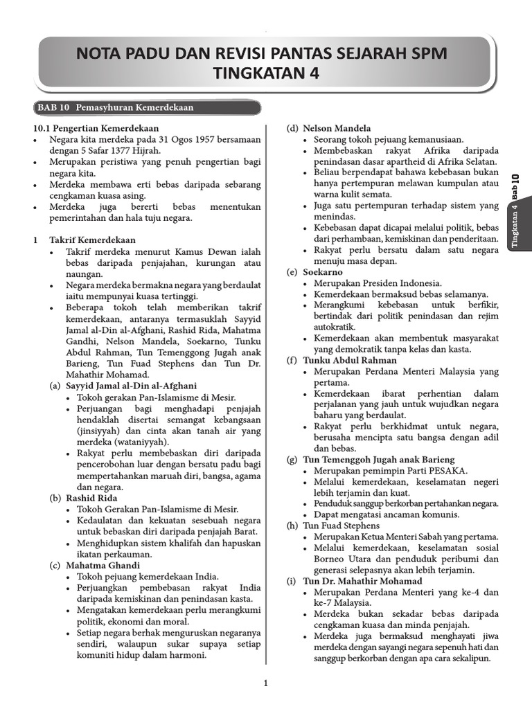 Nota Bab 10 (Form 4) | PDF
