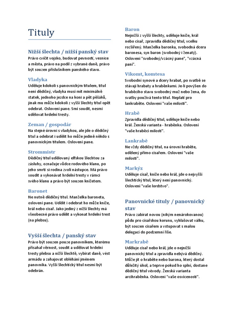 Tituly | PDF