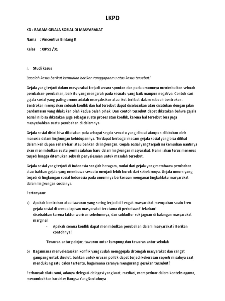 LKPD Studi Kasus Dan Skala Sikap | PDF